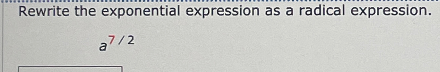 Solved Rewrite the exponential expression as a radical | Chegg.com