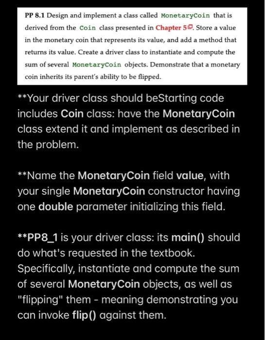 Solved PP 8.1 Design and implement a class called | Chegg.com