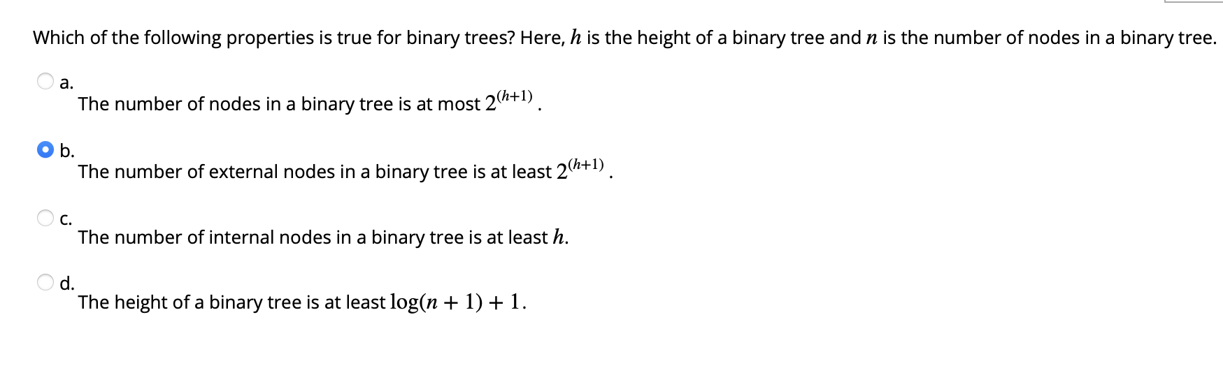 Solved Which of the following properties is true for binary | Chegg.com