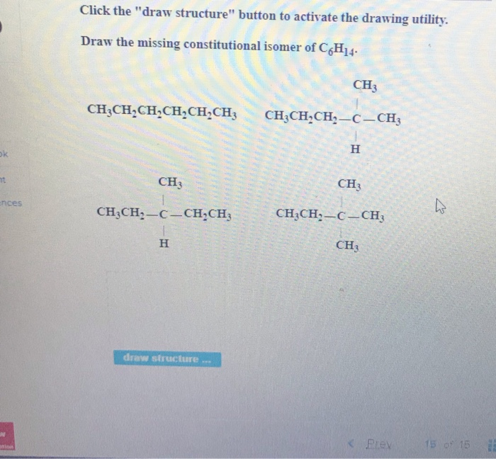 Solved Click the "draw structure" button to activate the | Chegg.com
