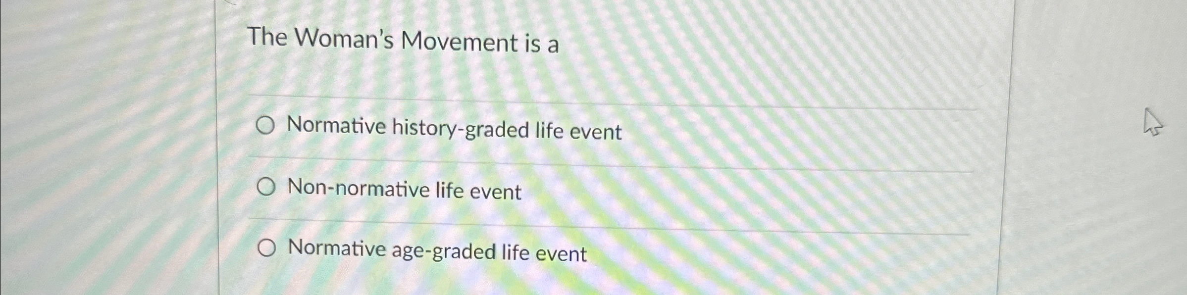 Solved The Woman's Movement is aNormative history-graded | Chegg.com