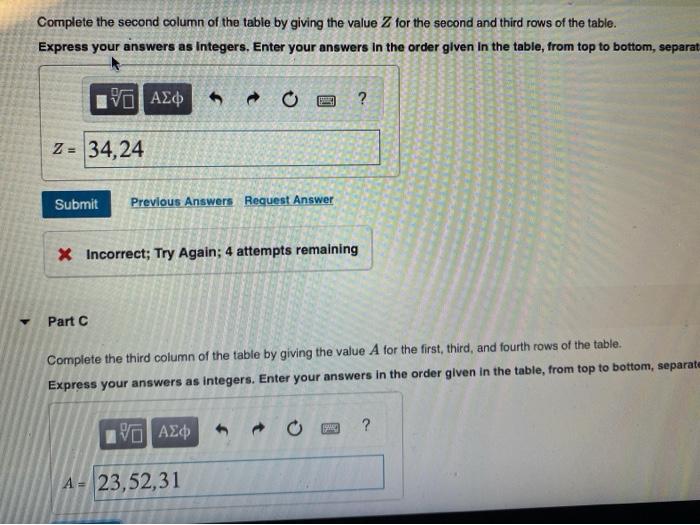 Solved Complete the second column of the table by giving the | Chegg.com