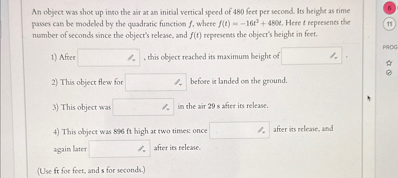 Solved An object was shot up into the air at an initial | Chegg.com