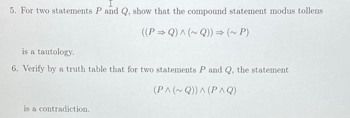 Solved 5. For two statements P and Q, show that the compound | Chegg.com