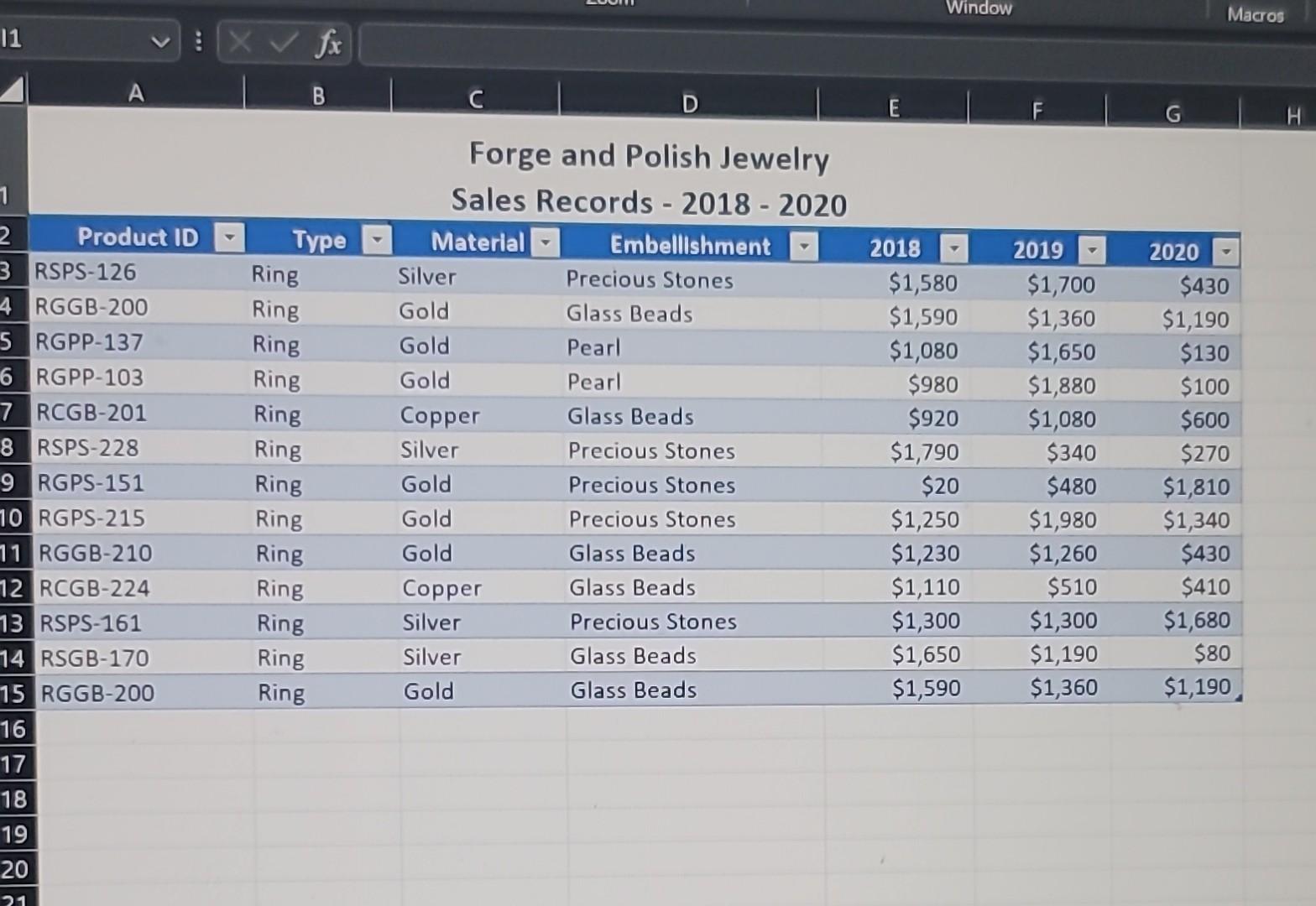 8. Go to the Ring worksheet and remove the duplicate | Chegg.com