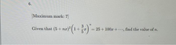 Solved [Maximum mark: 7] Given that | Chegg.com