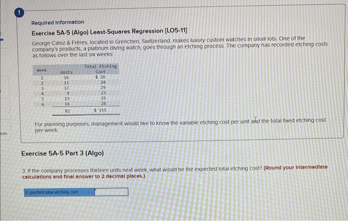 Solved Required Information Exercise 5A-5 (Algo) | Chegg.com