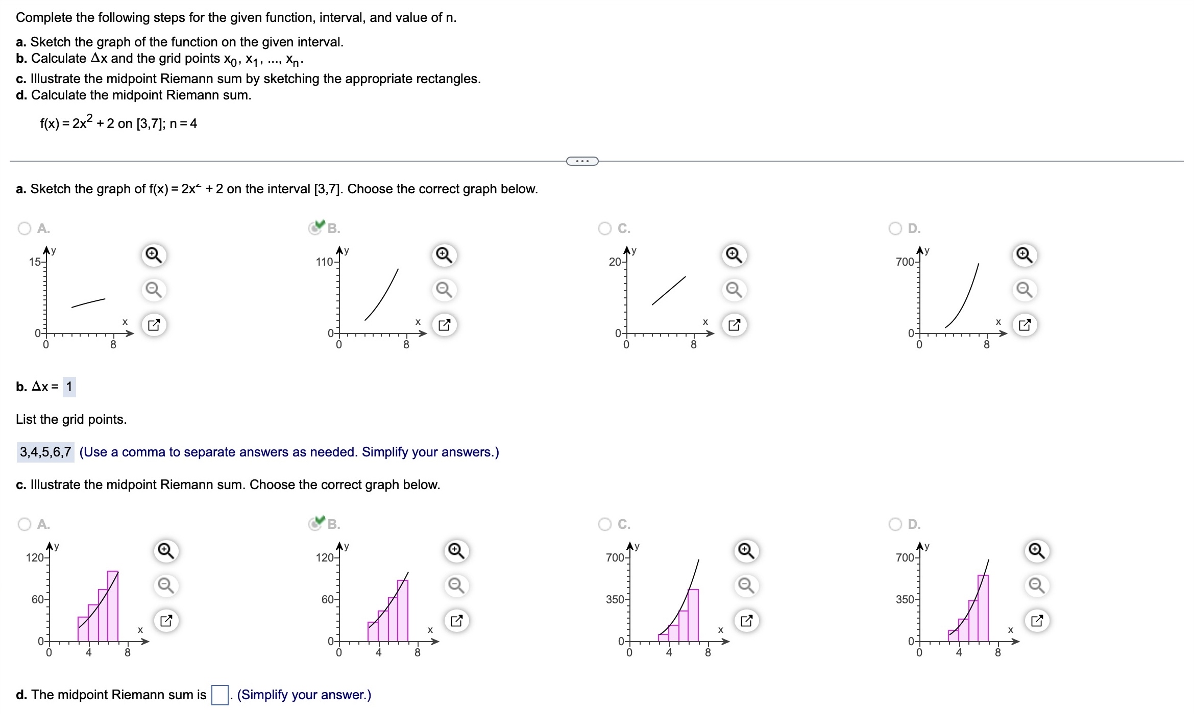 Solved Complete the following steps for the given function, | Chegg.com