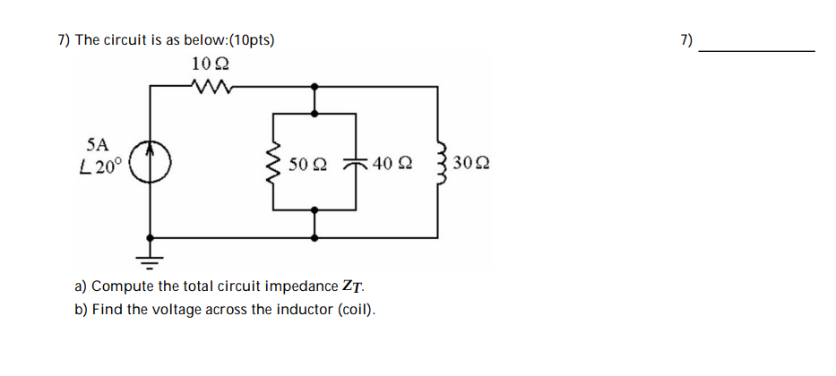 Solved The circuit is as below:(10pts)a) ﻿Compute the total | Chegg.com
