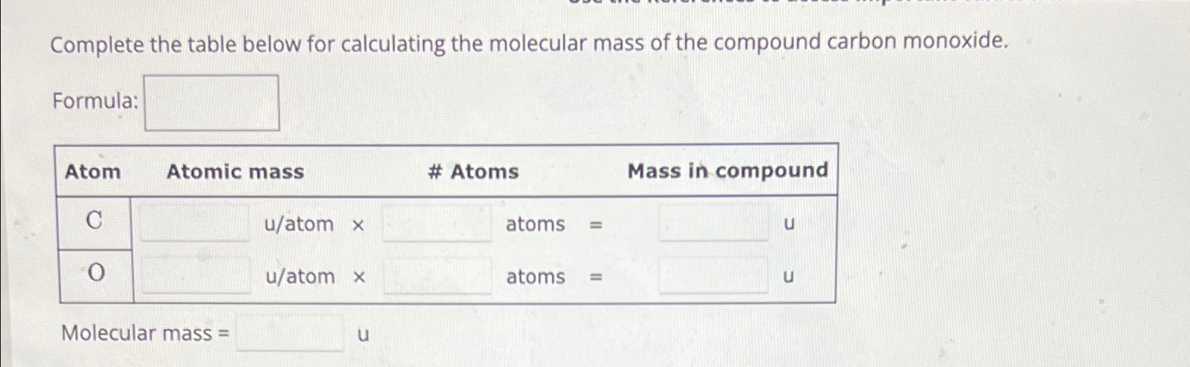 Solved Complete the table below for calculating the | Chegg.com