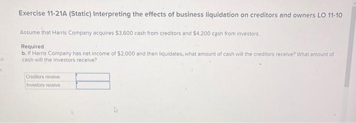Solved Exercise 11-21A (Static) Interpreting the effects of | Chegg.com