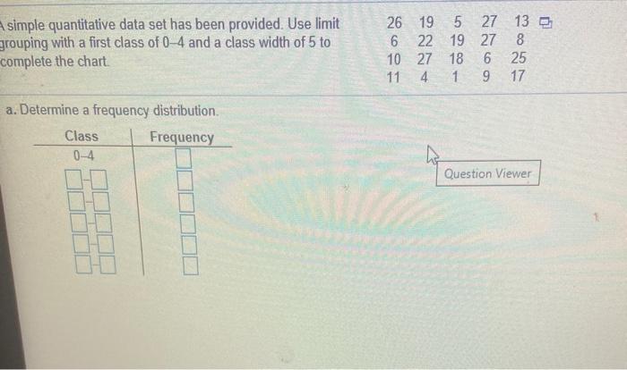 Solved simple quantitative data set has been provided. Use | Chegg.com