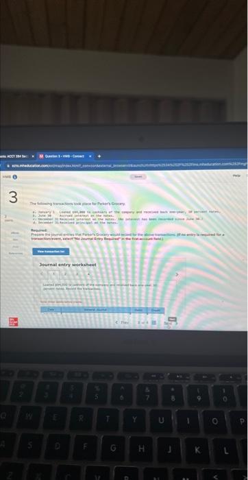 Journal entry worksheet Journal entry | Chegg.com