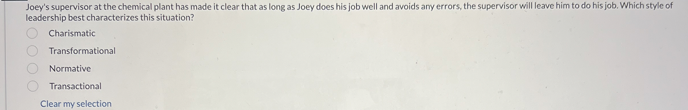 Solved Joey's supervisor at the chemical plant has made it | Chegg.com