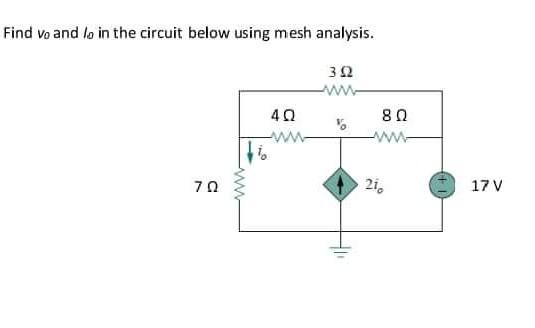 Solved Find v0 and t0 in the circuit below using mesh | Chegg.com