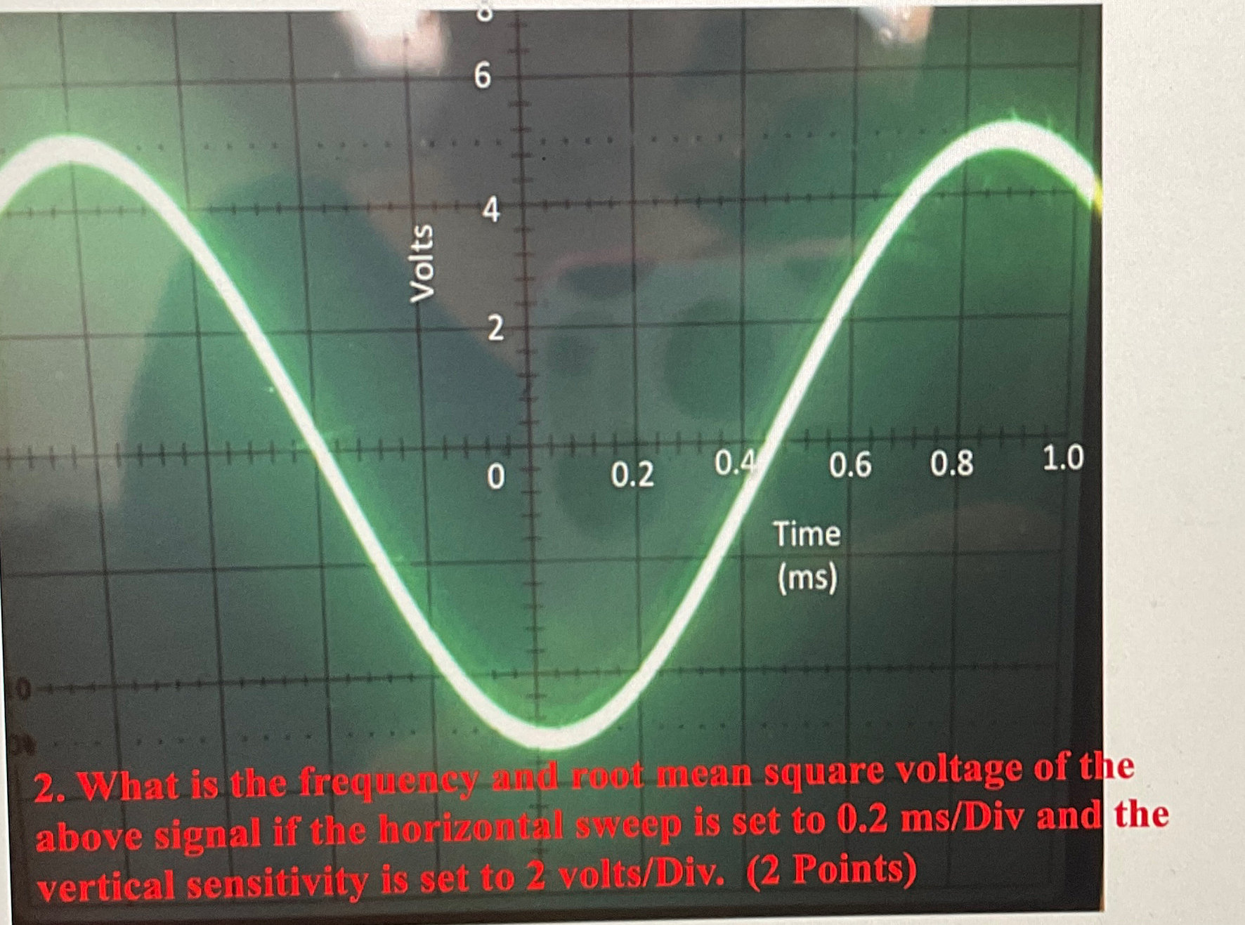Solved what is the frequency and root mean square voltage | Chegg.com