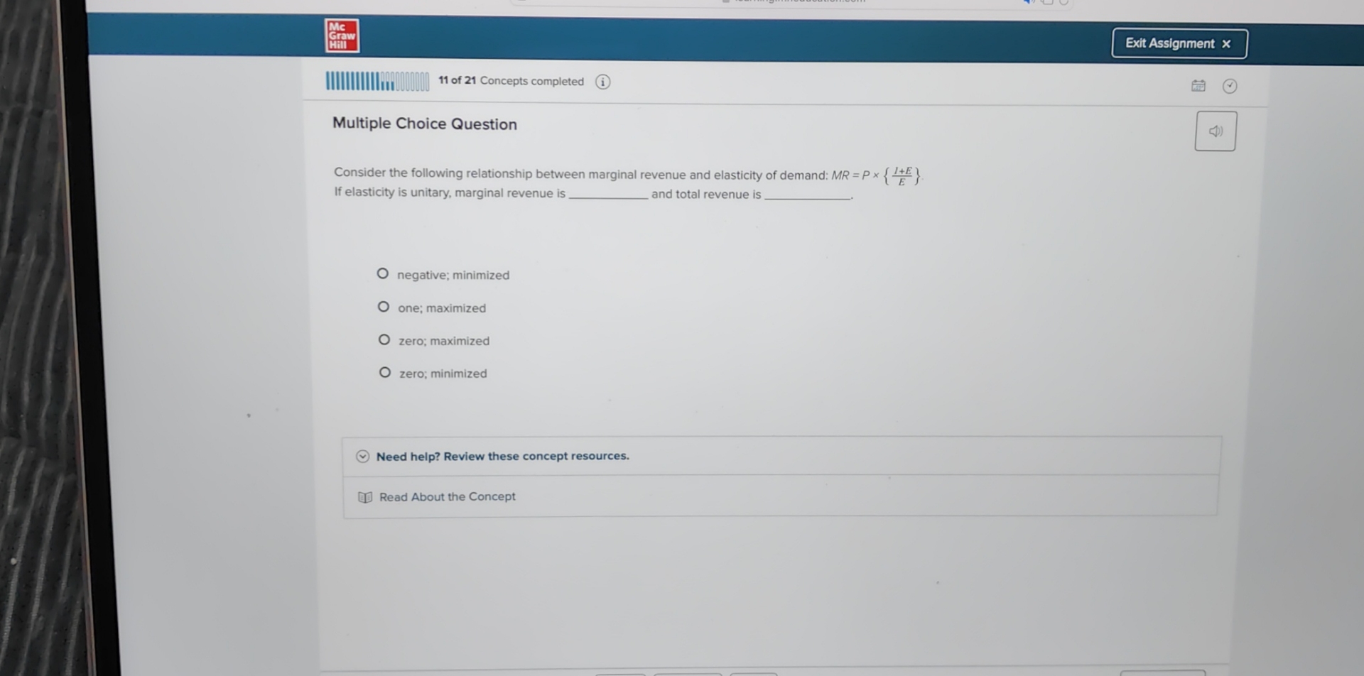 Solved Exit Assignment x||||||||||||||11 ﻿of 21 ﻿Concepts | Chegg.com