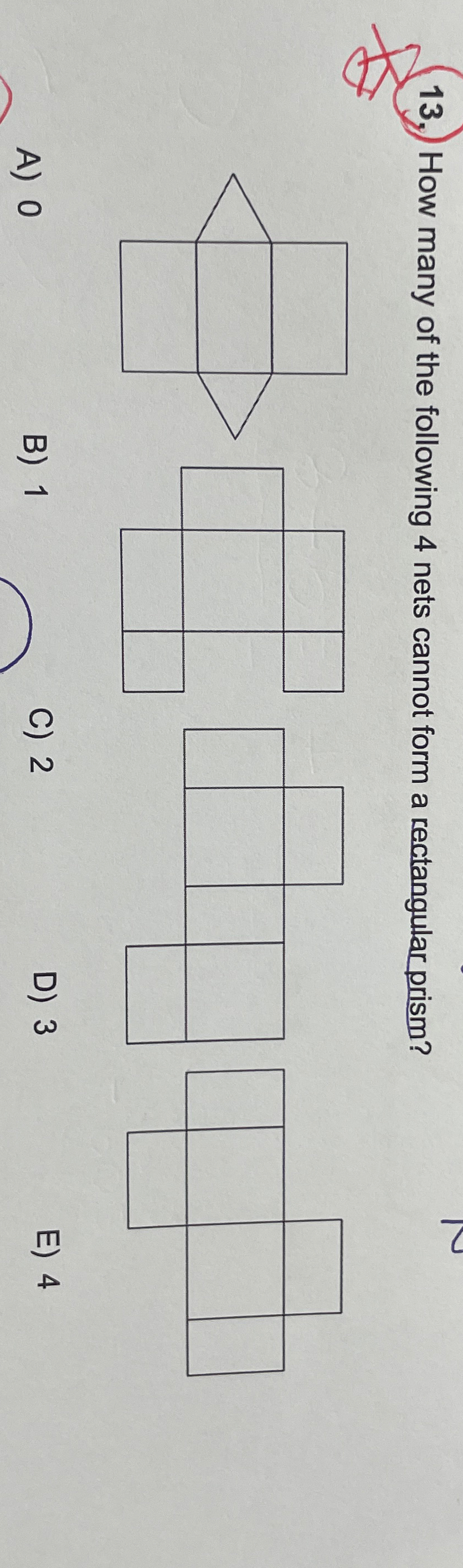 Solved How many of the following 4 ﻿nets cannot form a | Chegg.com