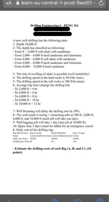 AA learn-eu-central-1-prod-fleet01- C Drilling | Chegg.com