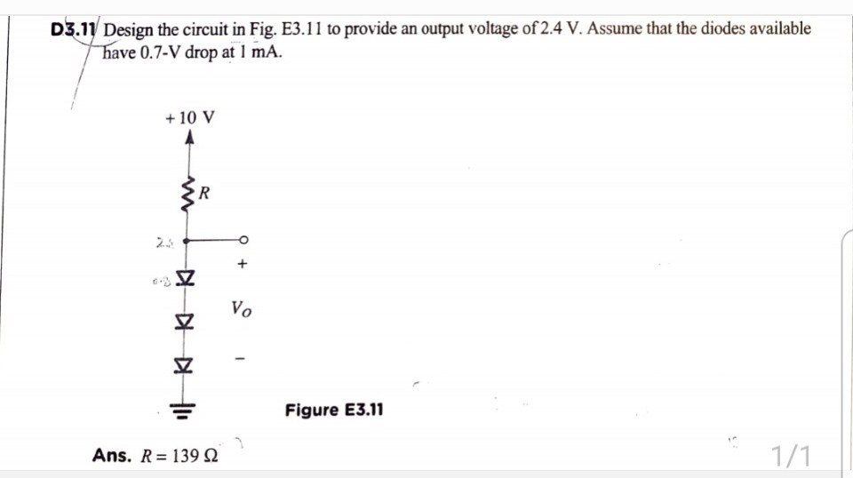 Solved 03.11 Design the circuit in Fig. E3.11 to provide an | Chegg.com
