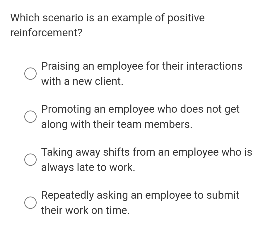 Solved Which scenario is an example of positive | Chegg.com