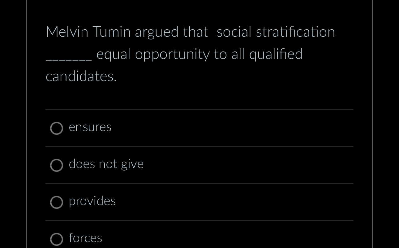 Solved Melvin Tumin argued that social stratificationq, | Chegg.com