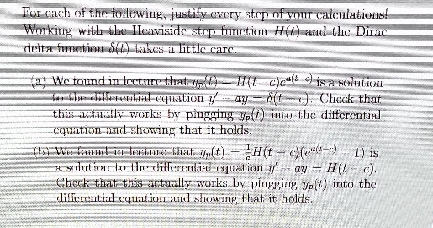 Solved For each of the following, justify every step of your | Chegg.com