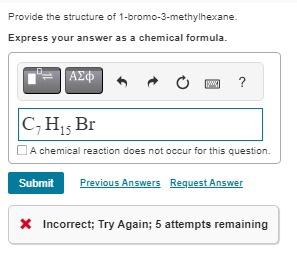 Solved Provide the structure of 1-bromo-3-methylhexane. | Chegg.com