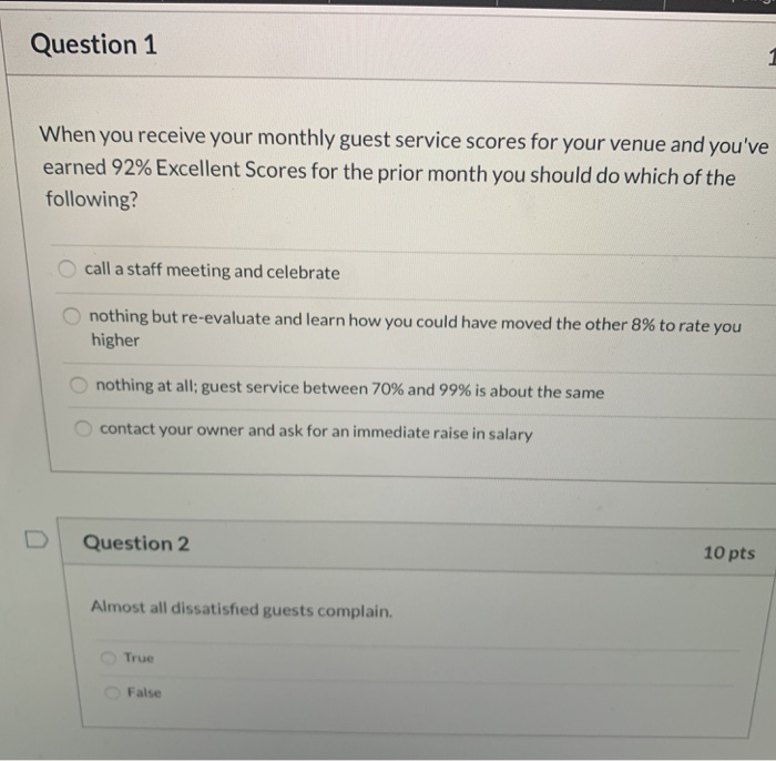 Solved Question 1 When you receive your monthly guest | Chegg.com