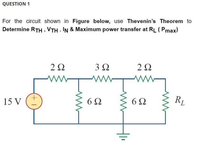 Solved For the circuit shown in Figure below, use Thevenin's | Chegg.com