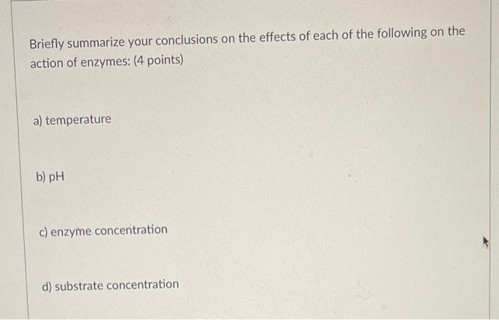 Solved Briefly summarize your conclusions on the effects of | Chegg.com