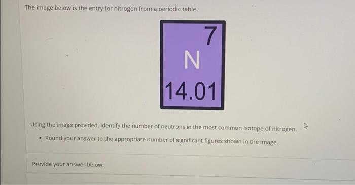 Solved The image below is the entry for nitrogen from a | Chegg.com