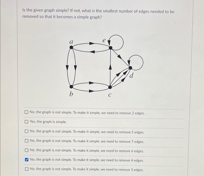 Solved Is the given graph simple? If not, what is the | Chegg.com