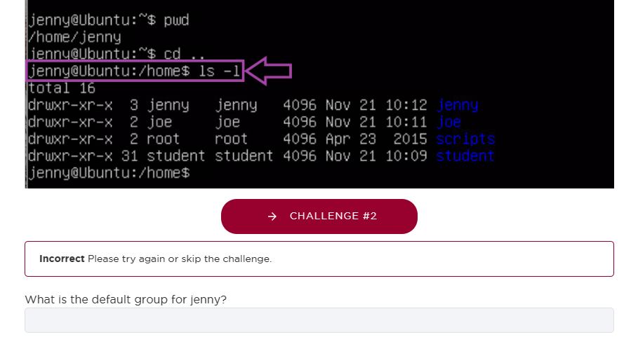 Solved What is the default group for jenny? | Chegg.com