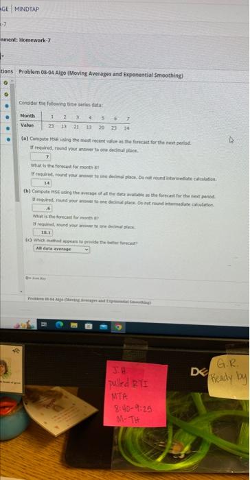 Solved Problem 06-04 Algo (Moving Averages and Exponential | Chegg.com