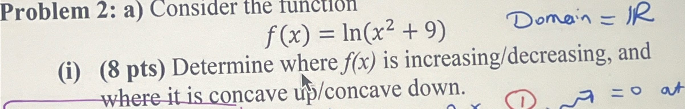 Solved Problem 2: a) Consider the functionf(x)=ln(x2+9), | Chegg.com Solved Problem 2: a) Consider the functionf(x)=ln(x2+9), | Chegg.com
