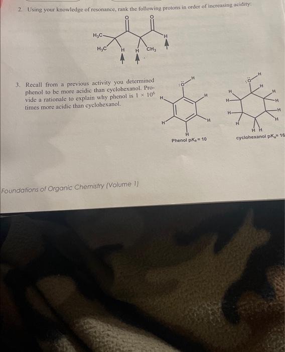 Solved 2. Using your knowledge of resonance, rank the | Chegg.com