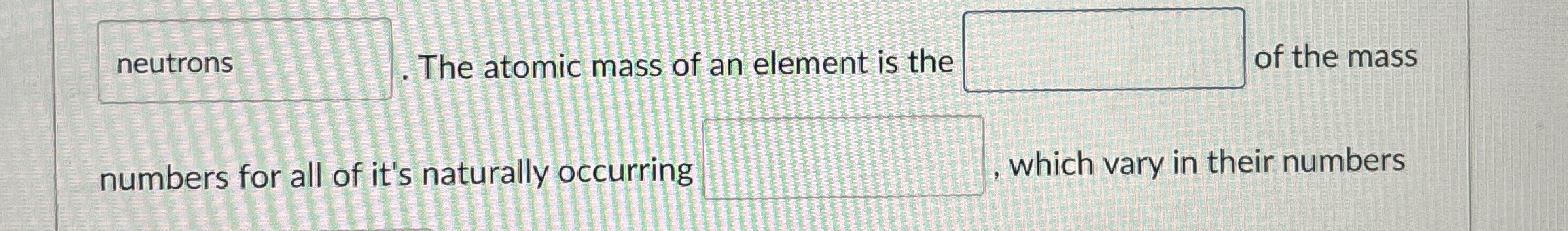 Solved The atomic mass of an element is the of the mass | Chegg.com