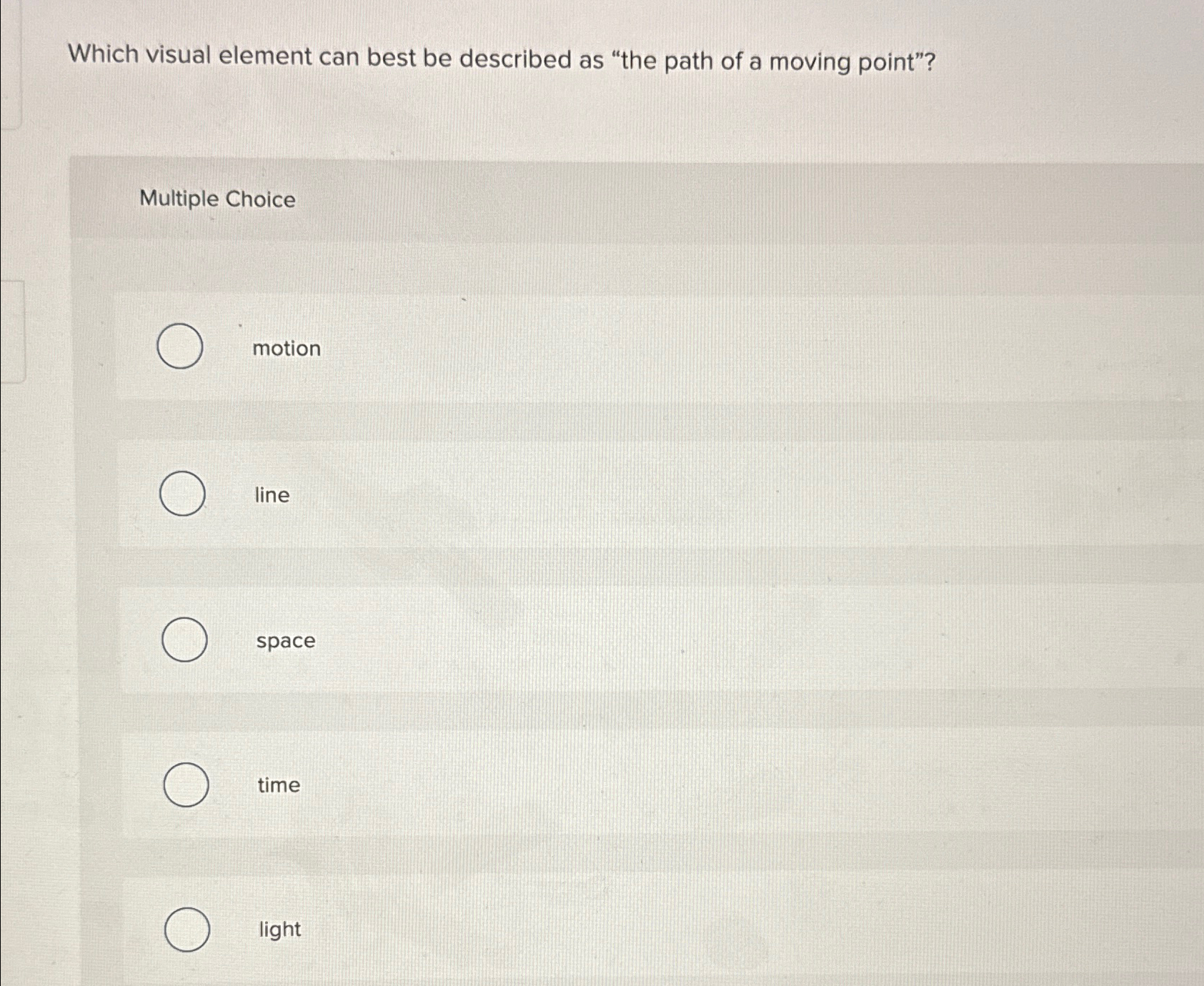 Solved Which visual element can best be described as "the | Chegg.com