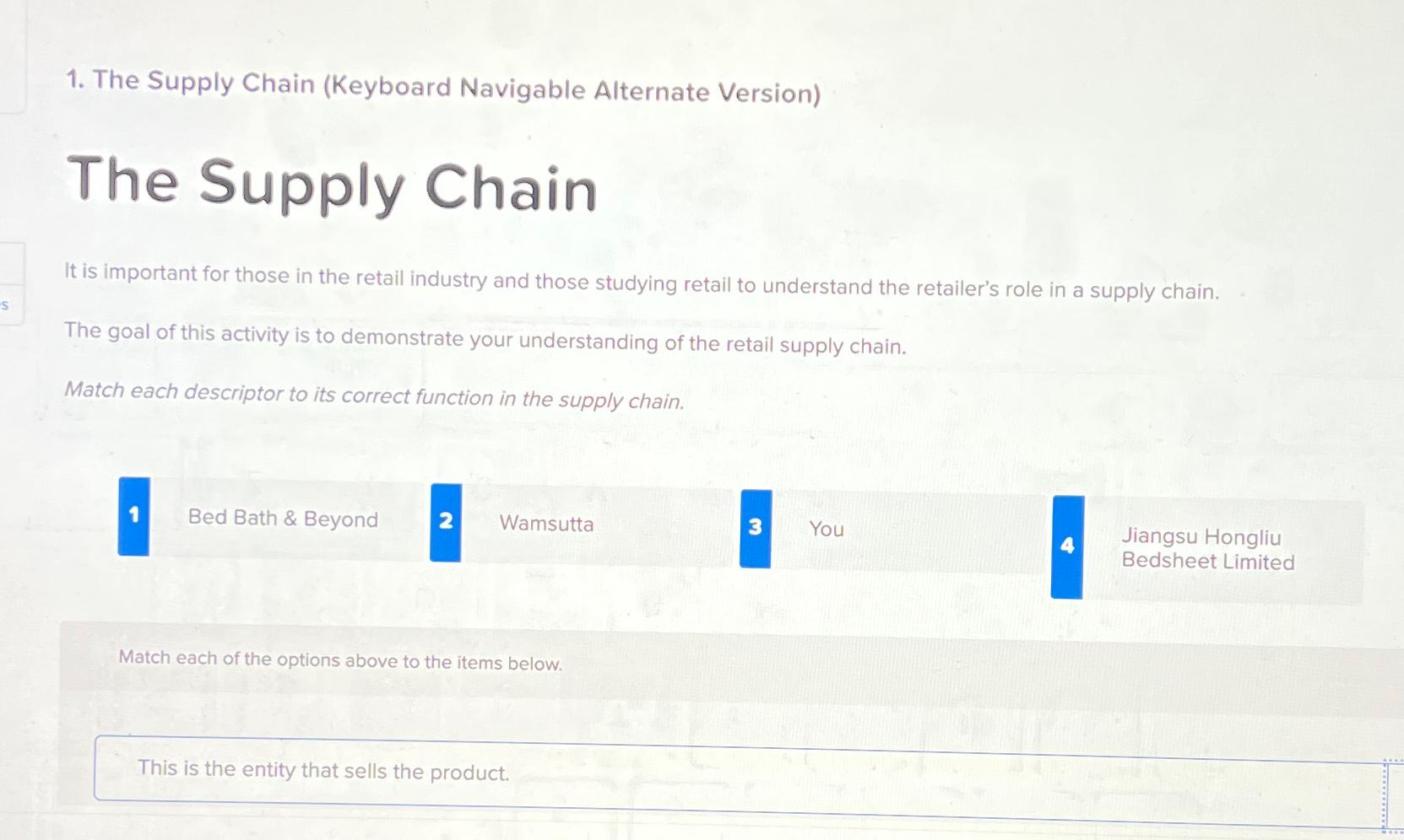 Solved The Supply Chain (Keyboard Navigable Alternate | Chegg.com