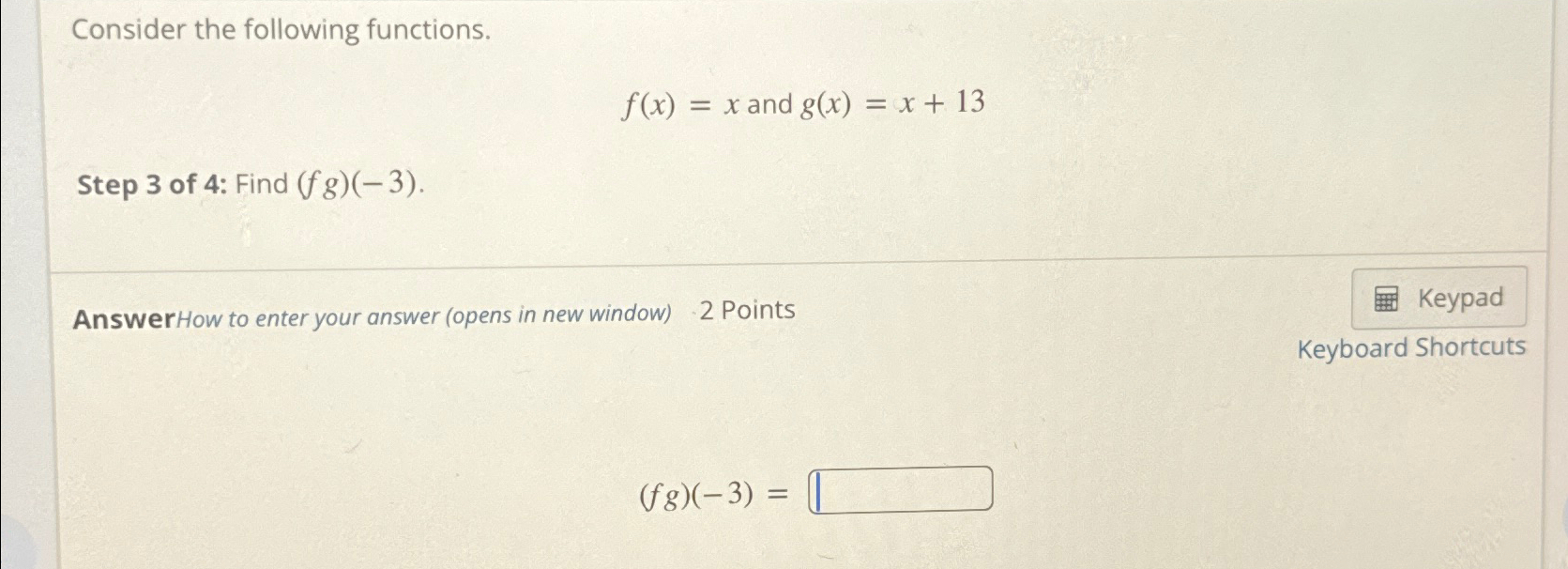 Solved Consider the following functions.f(x)=x ﻿and | Chegg.com