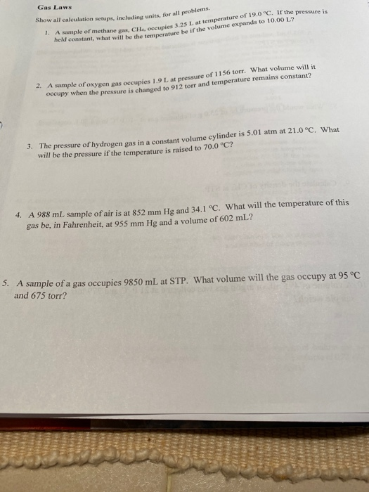 Solved Gas Laws Show all calculation setups, including | Chegg.com