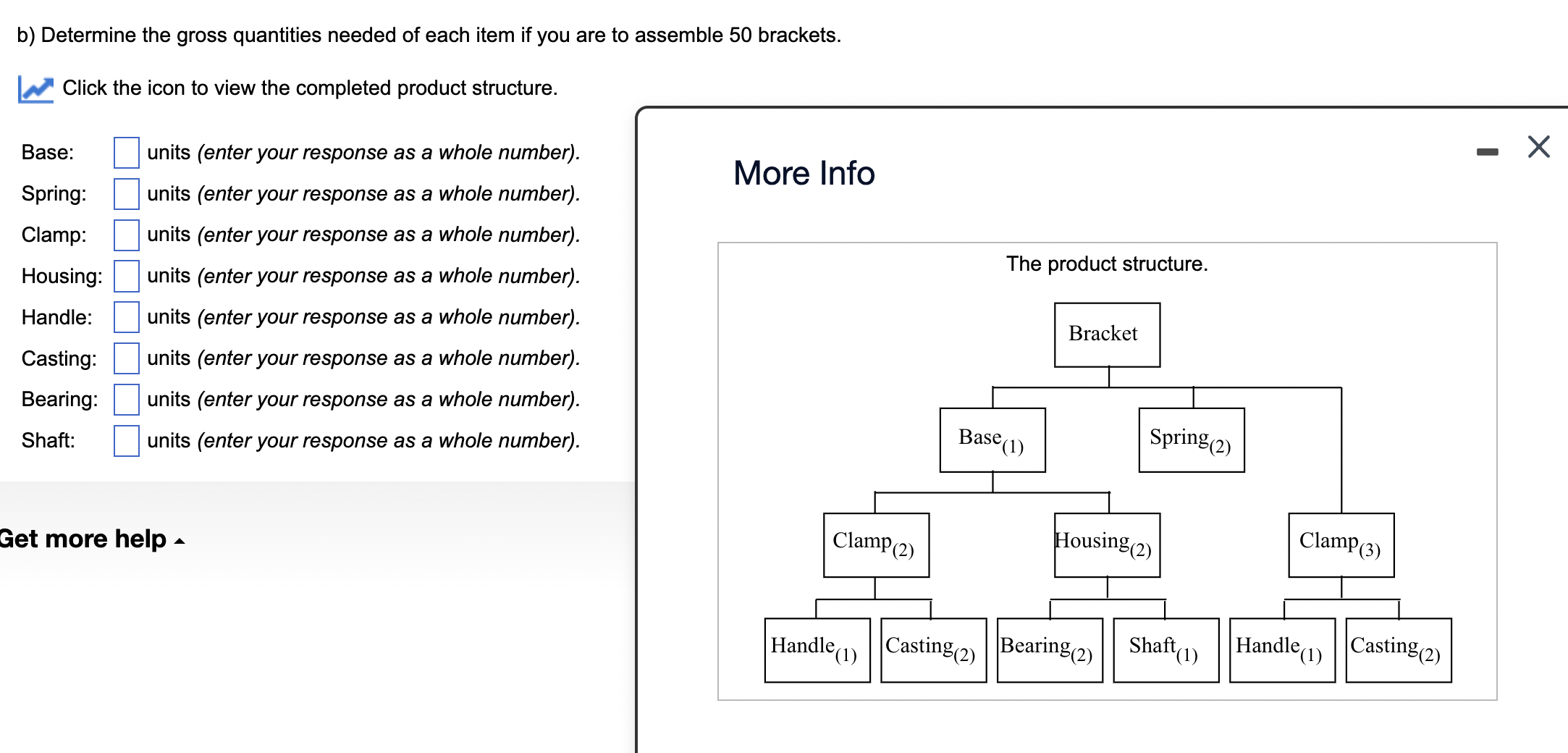 Solved b) ﻿Determine the gross quantities needed of each | Chegg.com