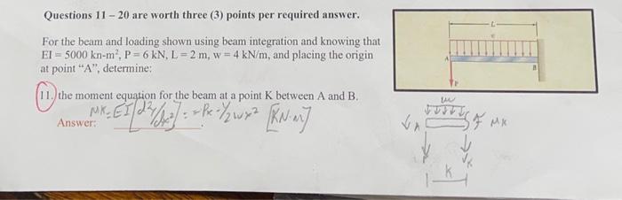 Solved Questions 11 - 20 are worth three (3) points per | Chegg.com