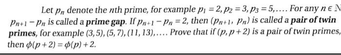 Solved Let pn denote the nth prime, for example | Chegg.com