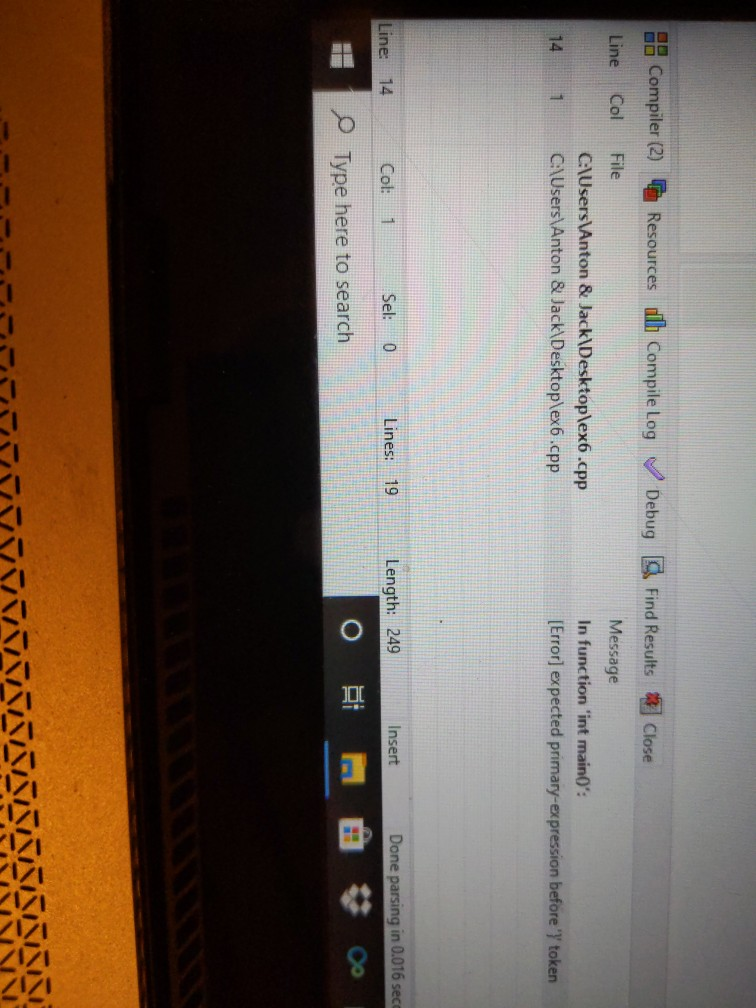 Solved Anton Jack Desktople.cpp - Dev.C.5.11 Search View | Chegg.com