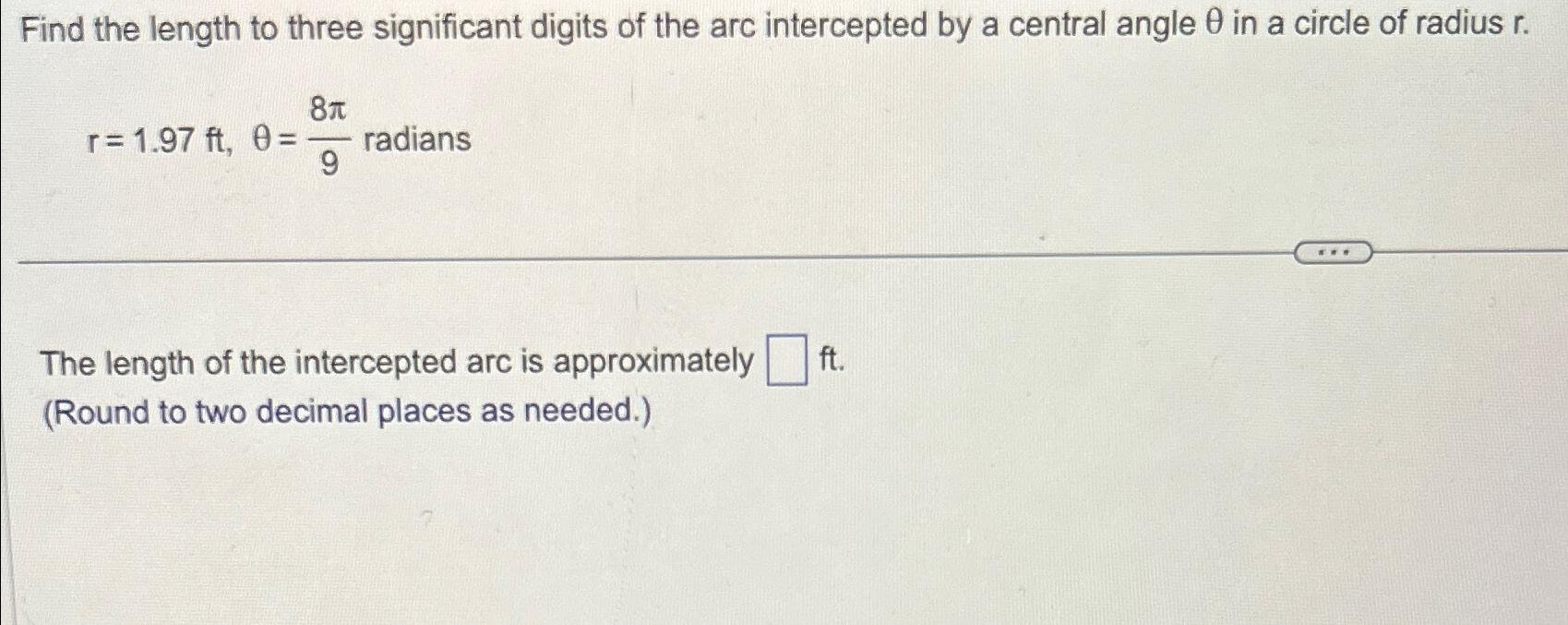 Solved Find the length to three significant digits of the | Chegg.com