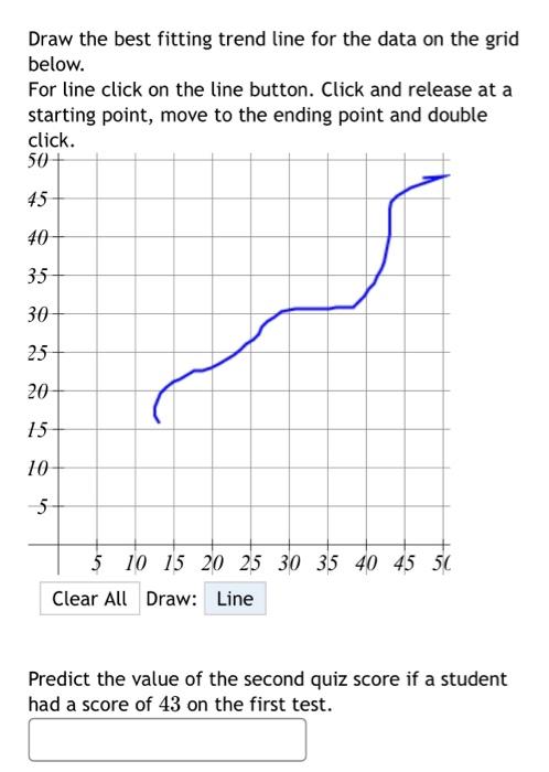 Solved Help with "Predict the value of the second quiz score | Chegg.com