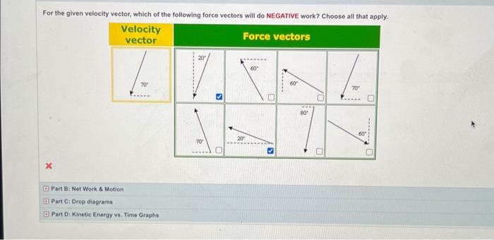 Solved For the given velocity vector, which of the following | Chegg.com
