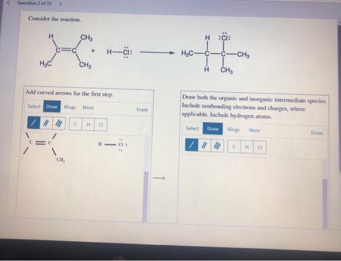 Solved Question 2 of 33 > Consider the reaction. H CH3 HCT: | Chegg.com